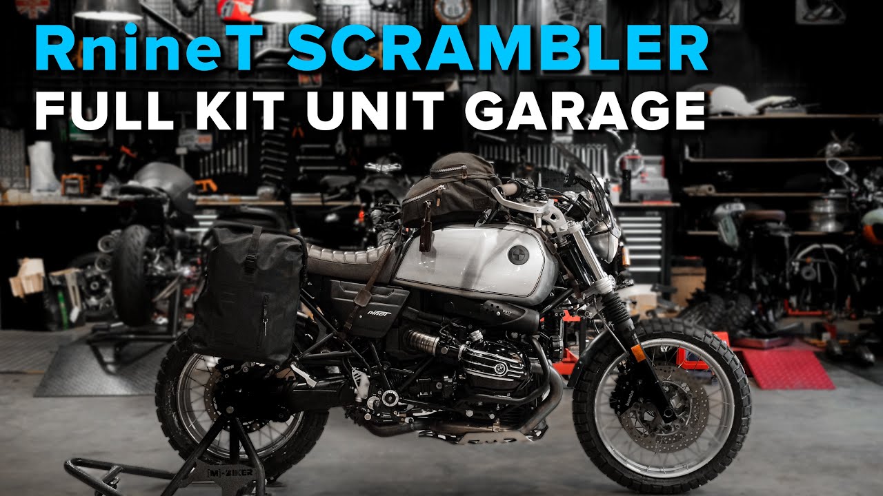 Bmw RnineT Scrambler TOURING Style with Unit Garage Kit - YouTube