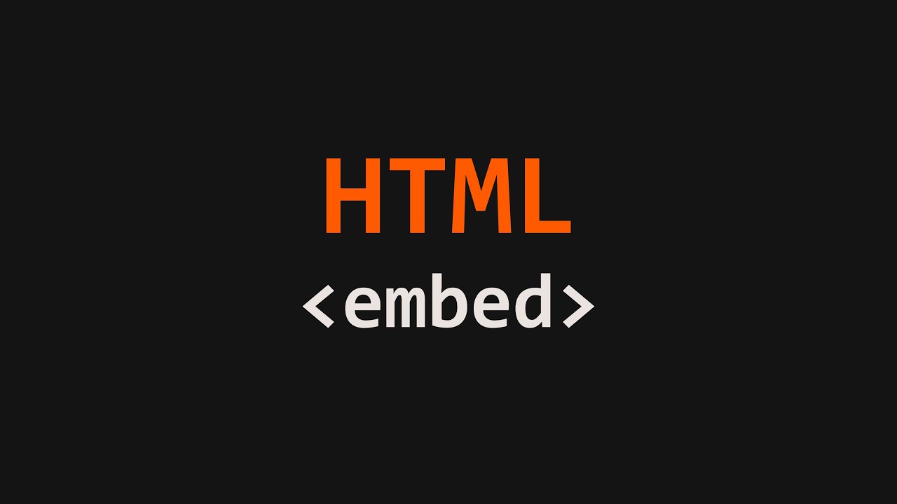 Embed HTML Example No 1 - YouTube