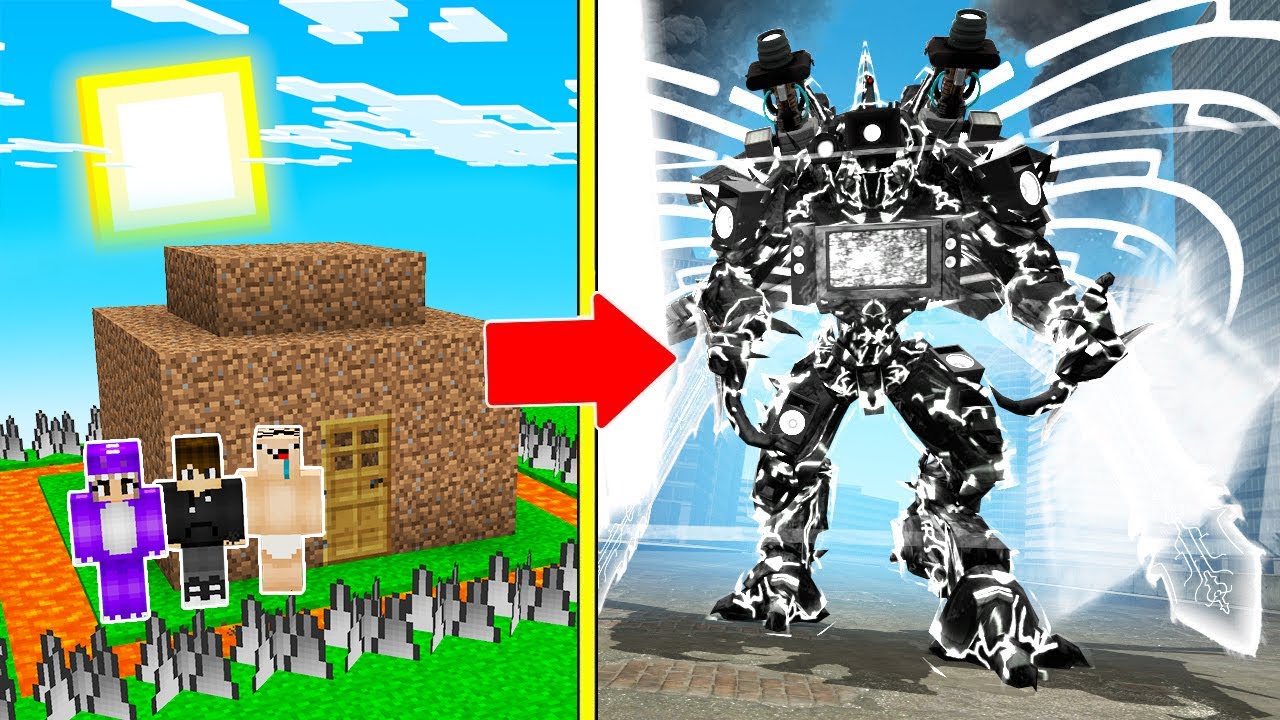 ТРИ ТИТАН НАПАЛ НА ЗАЩИЩЕННЫЙ ДОМ НУБА ПРО И ДЕВУШКИ В МАЙНКРАФТ! TRI ...