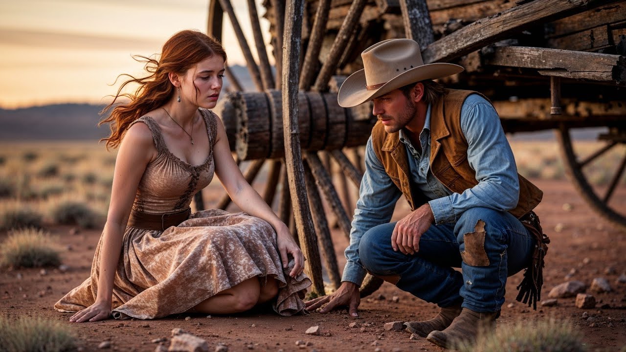She Cried Beside A Collapsed Wagon, The Cowboy Rebuilt It And Said ...