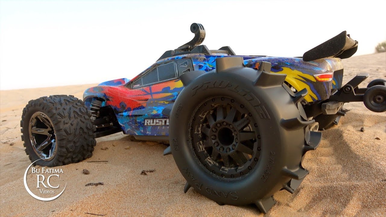 Rustler 4X4 with Paddle Tires | Running with 3S | تراكساس رستلر جراف ...