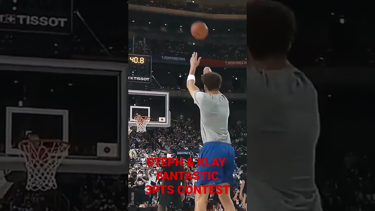 Steph Curry and clay thomson historic moment with 3pts contest in japan ...