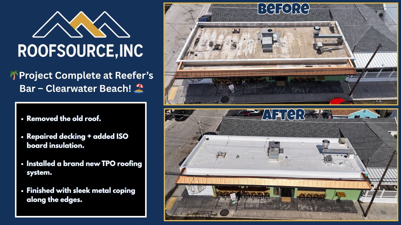 TPO Roof Replacement at Reefer’s Social Club | Clearwater Beach ...