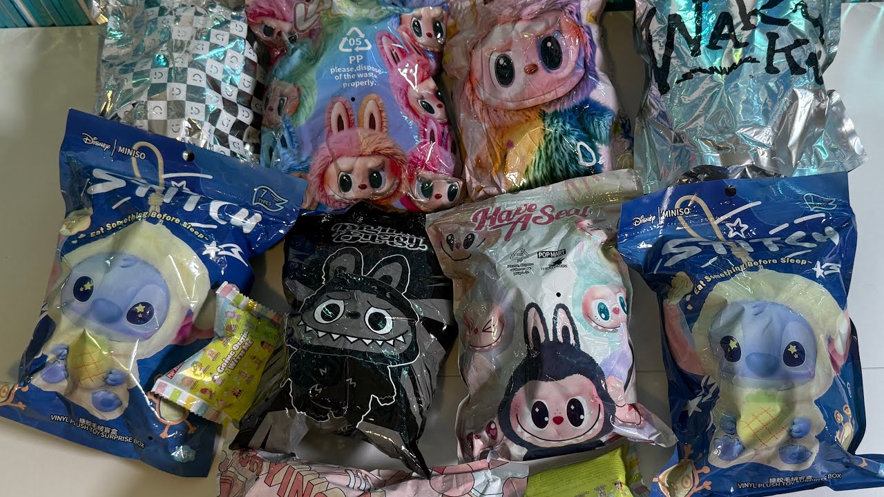 Labubu Stitch Mystery Plush Haul 🎁 | No Talking ASMR | Satisfying ...