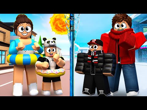 Bu Çizgiyi Geçen Donuyor! 🥶🔥 Yaz vs Kış Şehir İkiye Bölündü! - Roblox Brookhaven