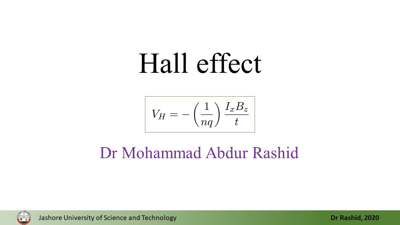 SCP08: Hall effect — Hall voltage — Hall coefficient - YouTube