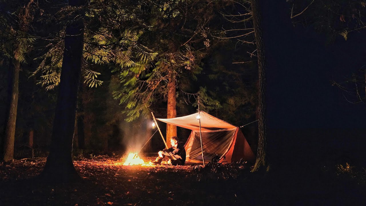Fall Solo Bushcraft Wild Camp in a Baker Style Tent - YouTube