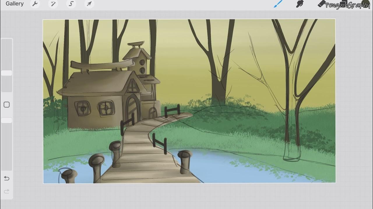 How To Draw House | Procreate Tutorial For Beginners - YouTube