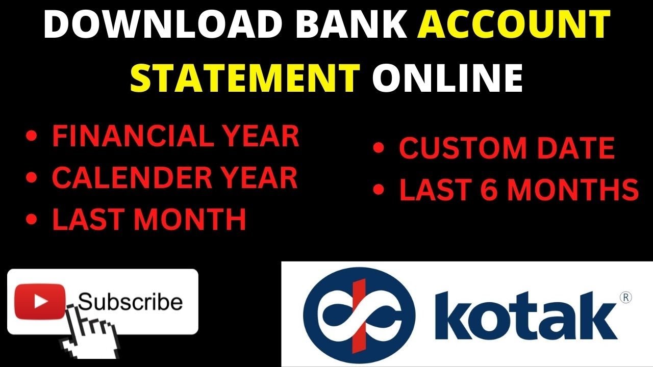HOW TO DOWNLOAD KOTAK MAHINDRA ACCOUNT STATEMENT | GET ACCOUNT ...