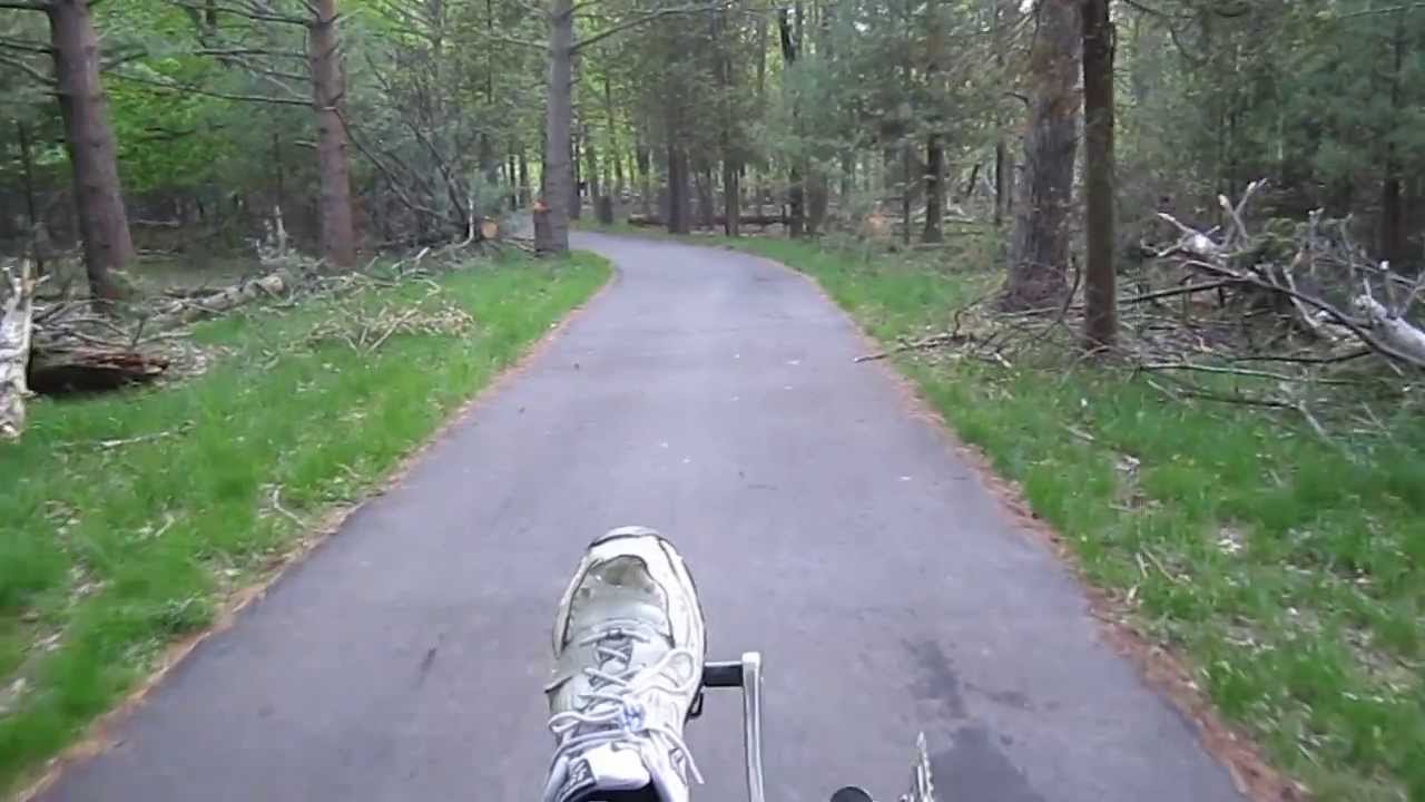 Rick Riding Recumbent Bike through Ludington State Park Trails 5-28 ...