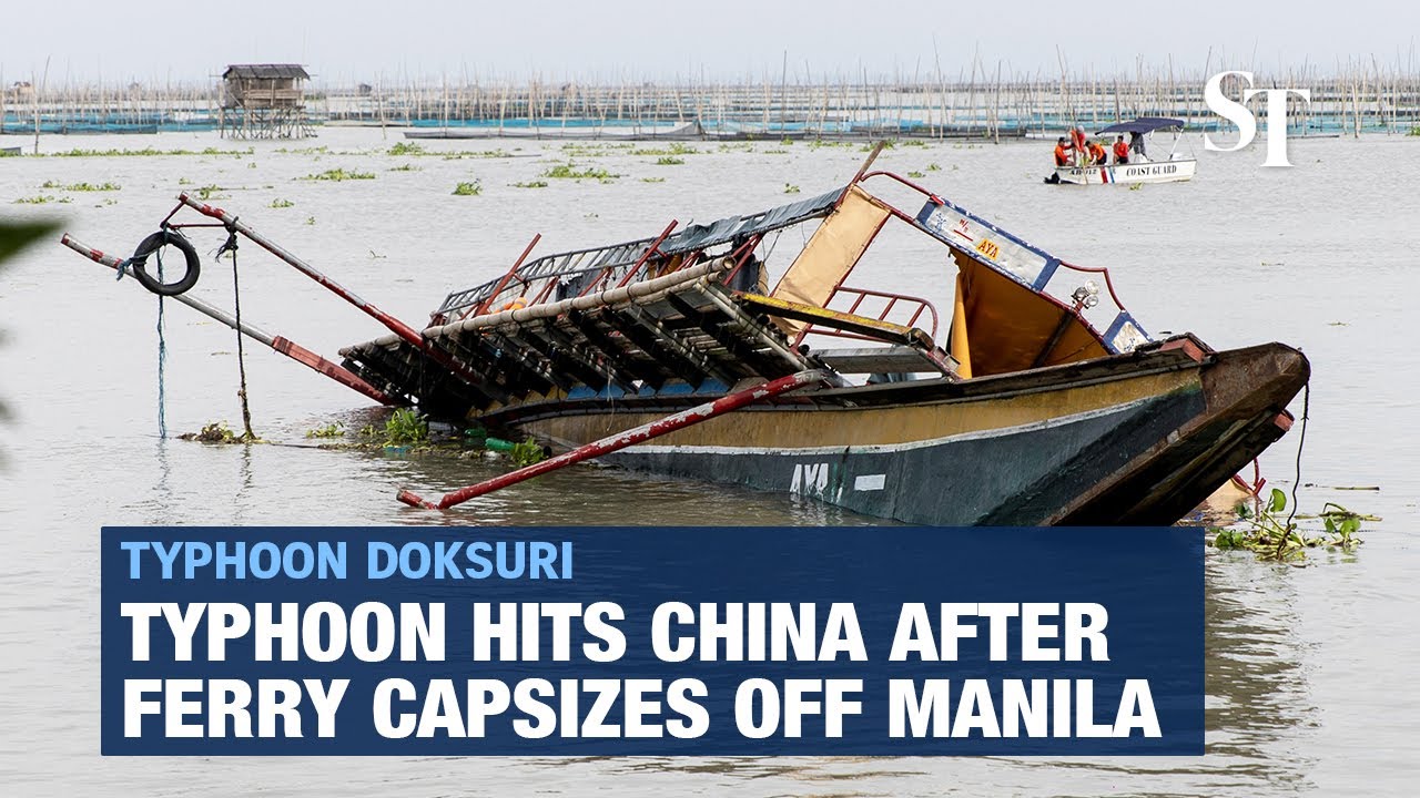 Typhoon hits China after ferry capsizes off Manila - YouTube