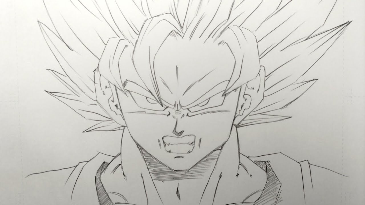 How to draw『DRAGON BALL Z』Super Saiyan2 Songoku - YouTube