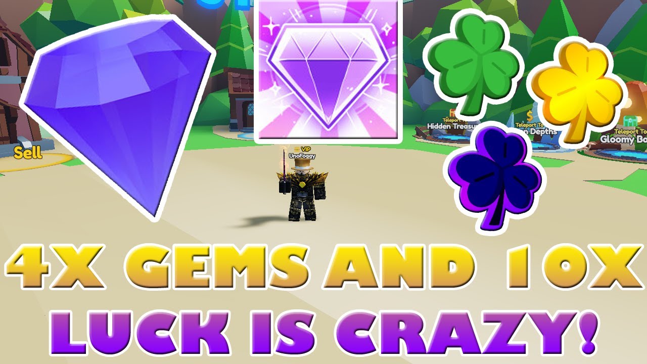4X GEMS AND 10X LUCK IS CRAZY - Roblox Mining Simulator 2 - YouTube