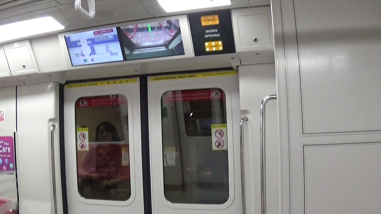 Passenger info screen in new Singapore MRT metrotrain. - YouTube