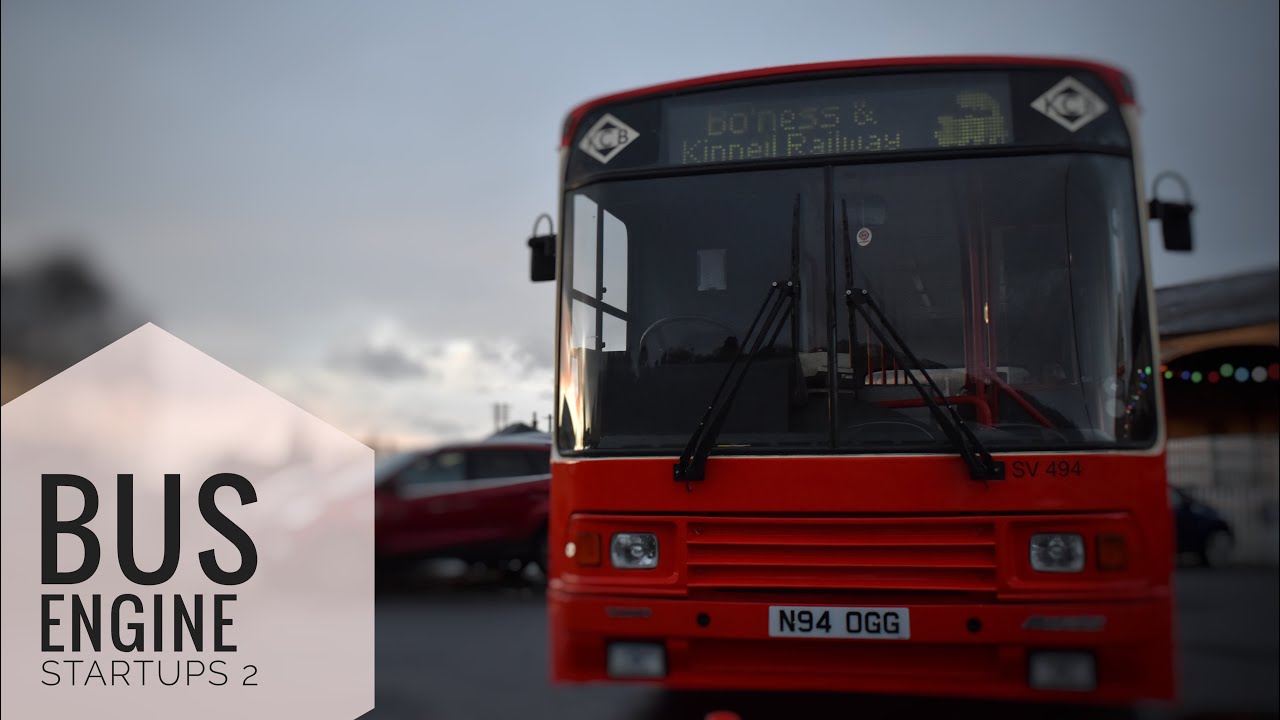 Bus engine startups 2 - YouTube