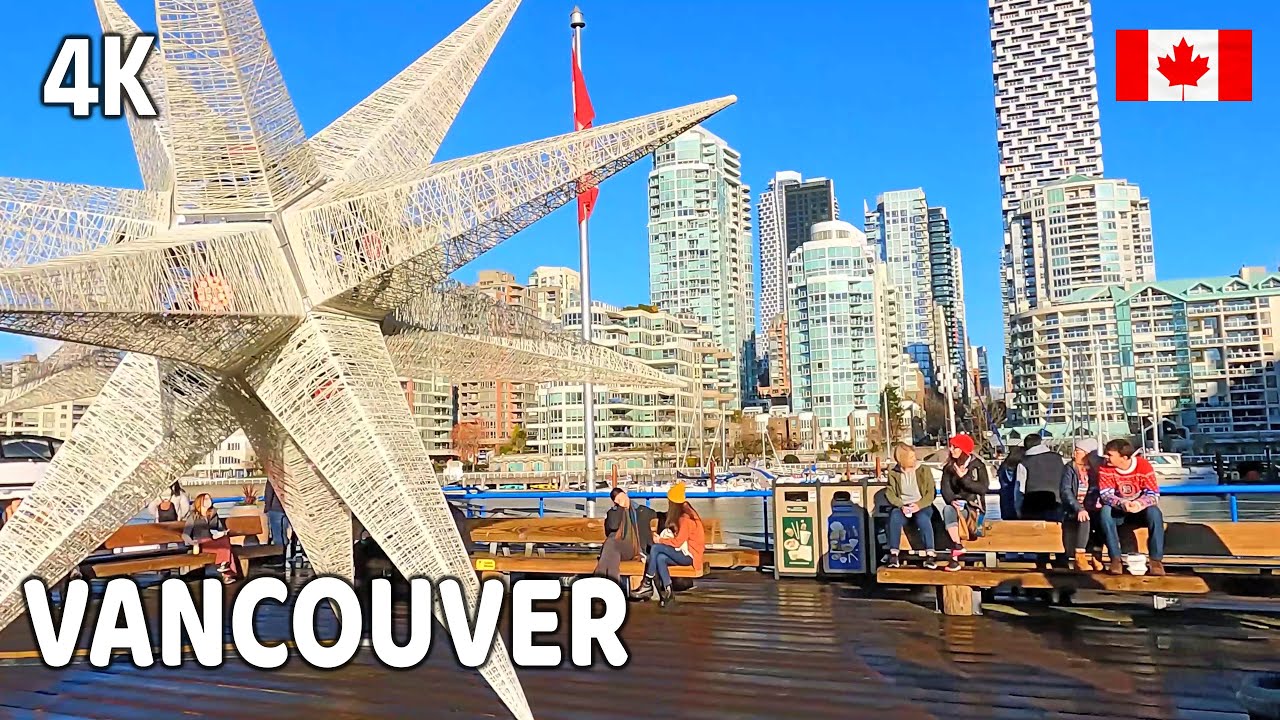 🇨🇦 【4K】☀️ Downtown Vancouver BC, Canada. Sunny Day. Travel Canada ...