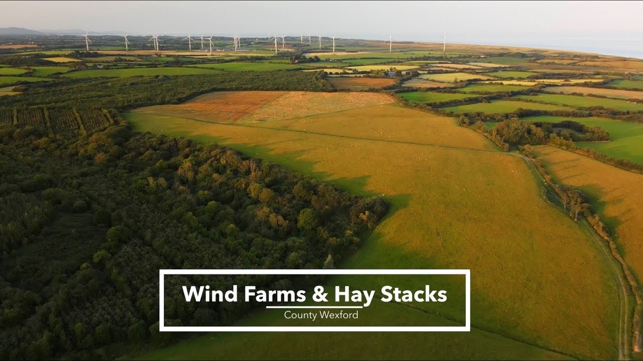 Wind Farms & Hay Stacks | County Wexford | Ireland | 4K Aerial Film ...