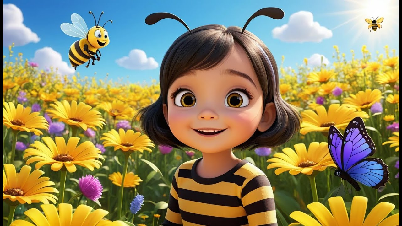 Buzzy Bee on My Nose! Tickly Tickly! | Cute Bee Nursery Rhyme for Kids ...