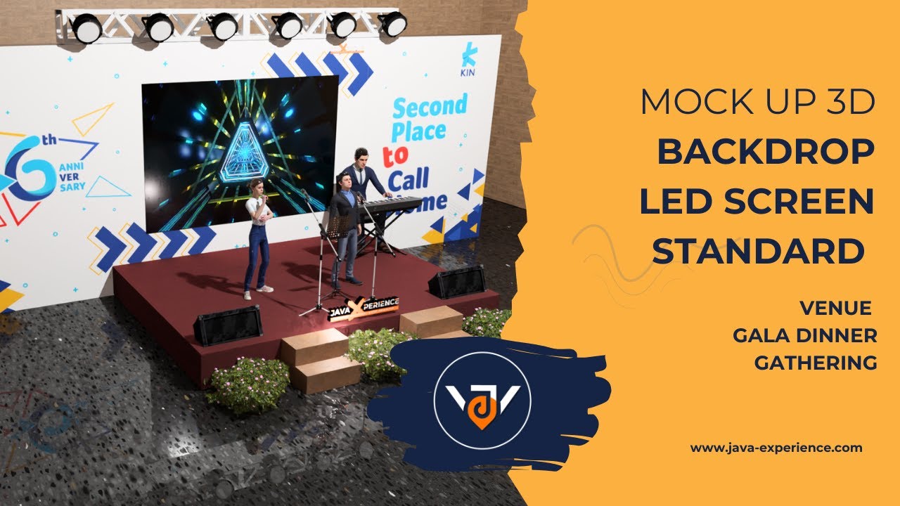 MOCK UP 3D - BACKDROP LED SCREEN STANDARD - #javaexperience # ...