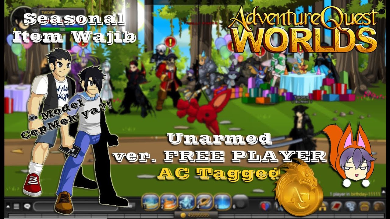 New Daily Gift AQW | UNARMED buat FREE Player?! Model Rambut CepMek ...