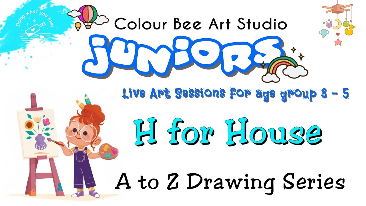 H for House Drawing for kids using Crayons (Age group 2 to 4)| A to Z ...
