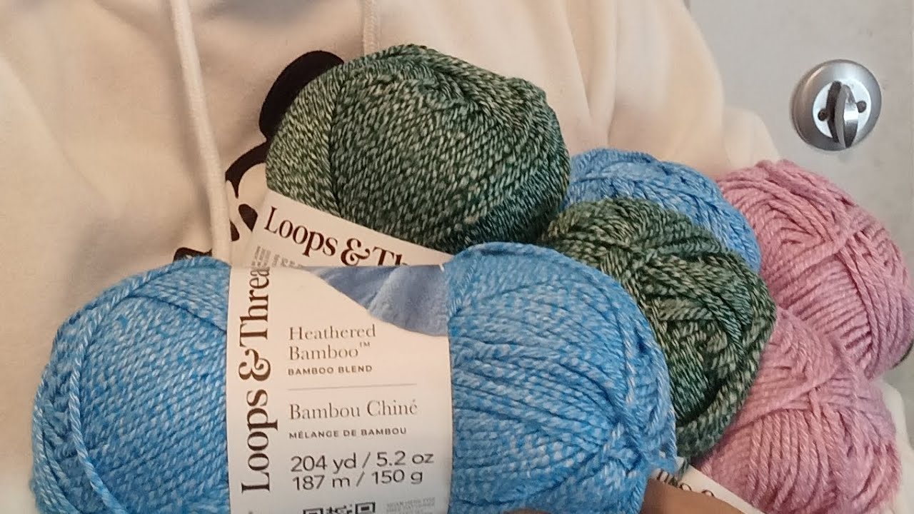Yarn Review of Loops and Threads Heathered Bamboo yarn - YouTube