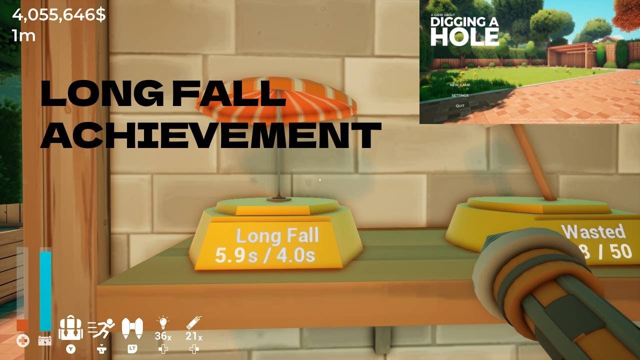A GAME ABOUT DIGGING A HOLE: LONG FALL ACHIEVEMENT - YouTube
