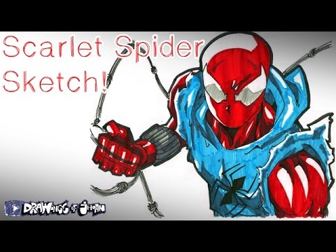 Scarlet Spider (Ben Reilly) Sketch! - Drawings Of Jhoan - YouTube