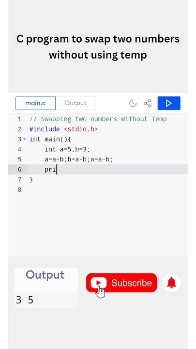 C Language Coding Swap Two Numbers #coding #viral #shorts - YouTube
