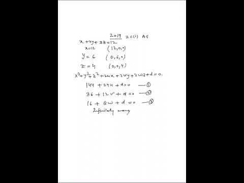 2019 2c i AG UPSC CSE The plane x+2y+3z=12 cuts the axes of the ...