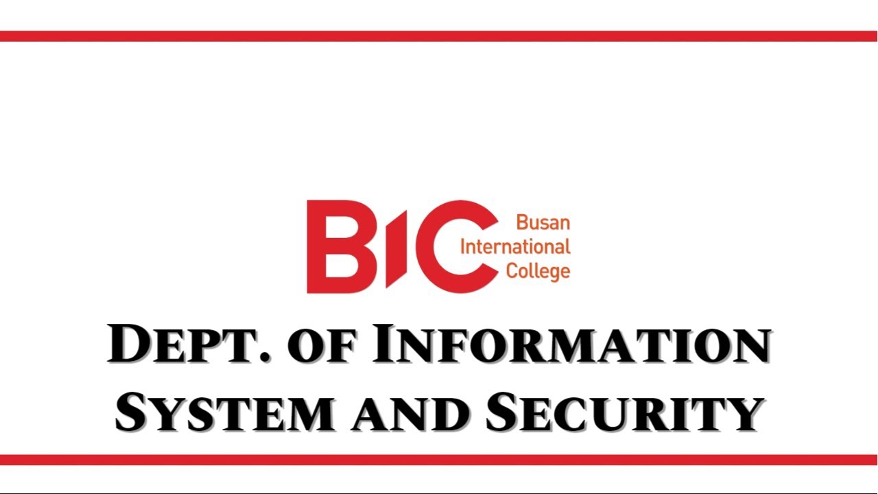 BIC(Busan International College) Dept. of Information System and ...