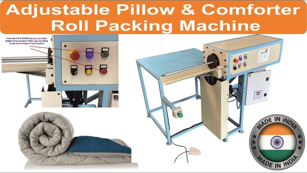 Adjustable Pillow and Comforter Rolling Machine/ Pillow Coiling Machine ...