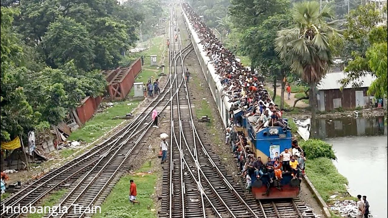 Over Loaded Sundarban Express: Dhaka to Khulna Through Passing Tongi Junction - Bangladesh ...