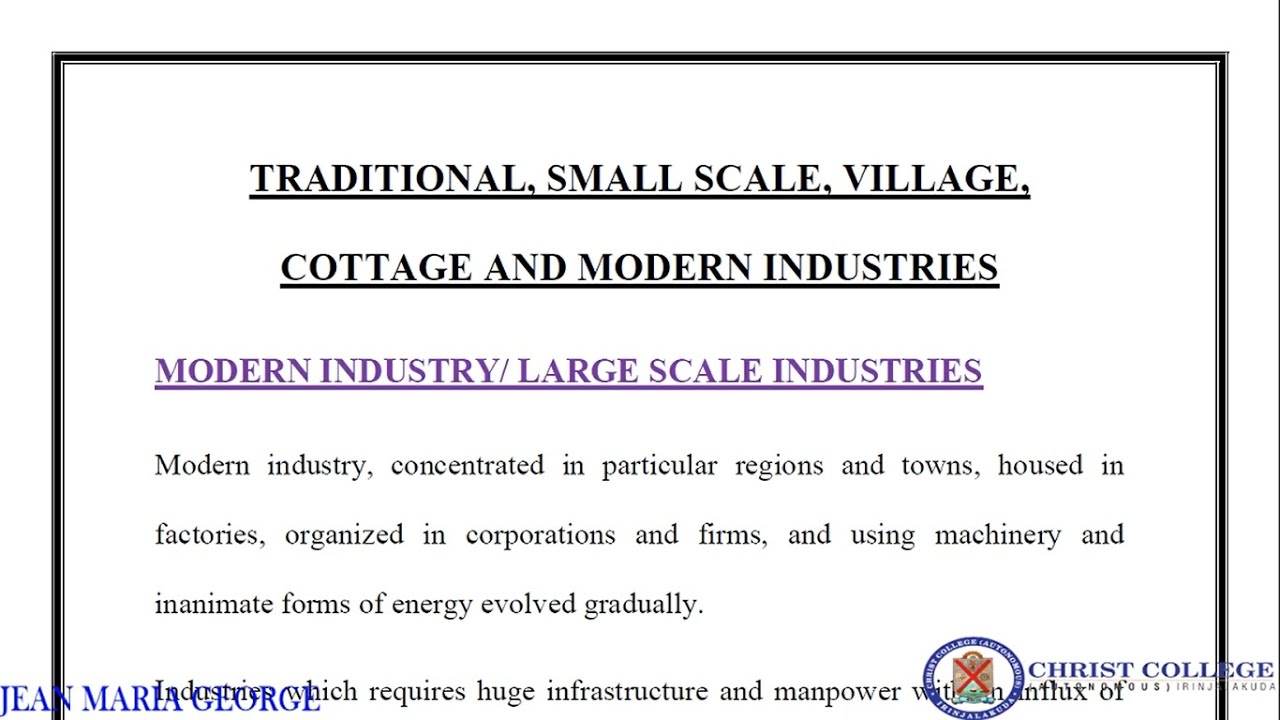 Modern or Large scale industries in Indian economy - YouTube
