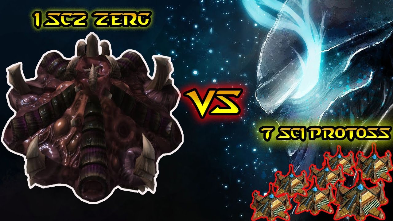 1 SC2 Zerg vs 7 ELITE SC:BW Protoss | SC: EVO MOD - YouTube