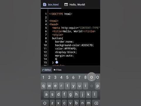 Add css to the button in html#html#htmlbasics #css #coding - YouTube