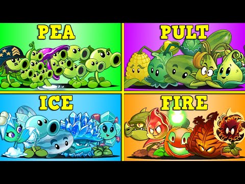 Random 15 Team 5 Plants LEVEL 1 vs All Zombies - Who Will Win? - PvZ 2 Battlez