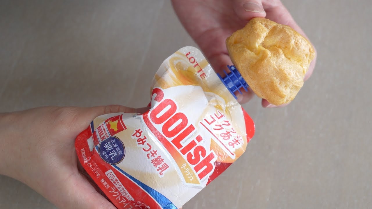 LOTTE COOLish Ice Cream Puff ロッテ クーリッシュ シューアイス - YouTube