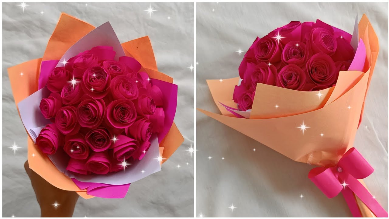 DIY Paper Flower BOUQUET | Birthday Gift Ideas |DIY Paper Bouquet ...