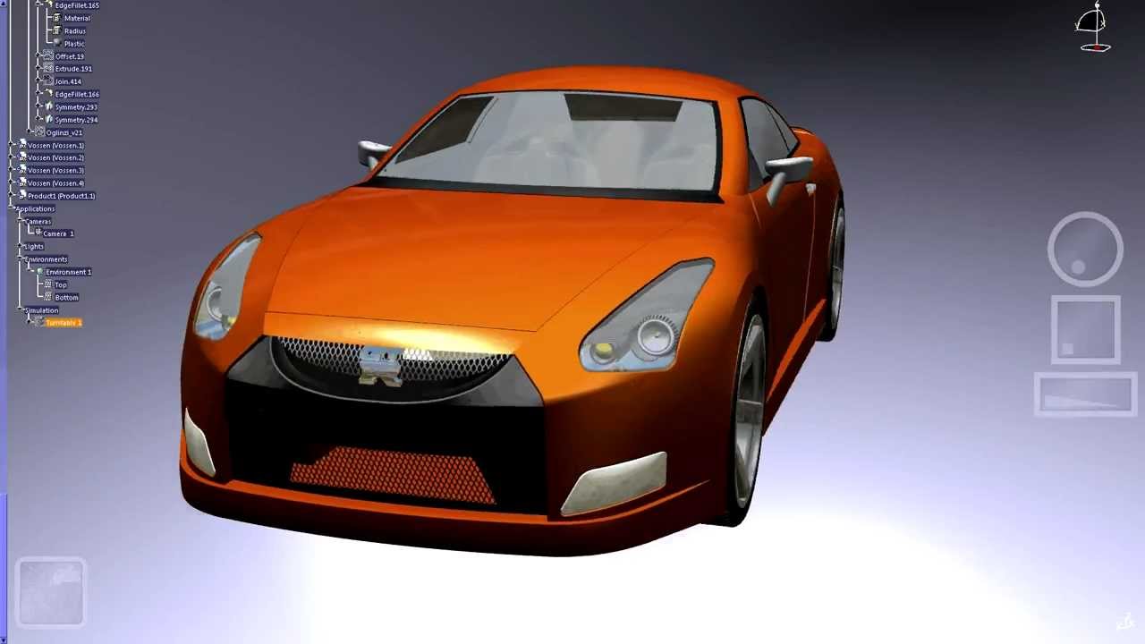 Catia V5 - Real time render turntable - YouTube