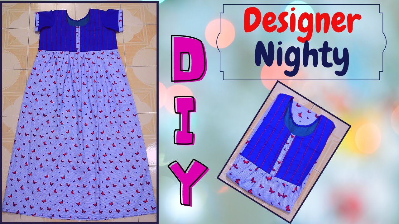 SiM || DIY Front Buttons Nighty Cutting and Stitching /Simple and Easy ...