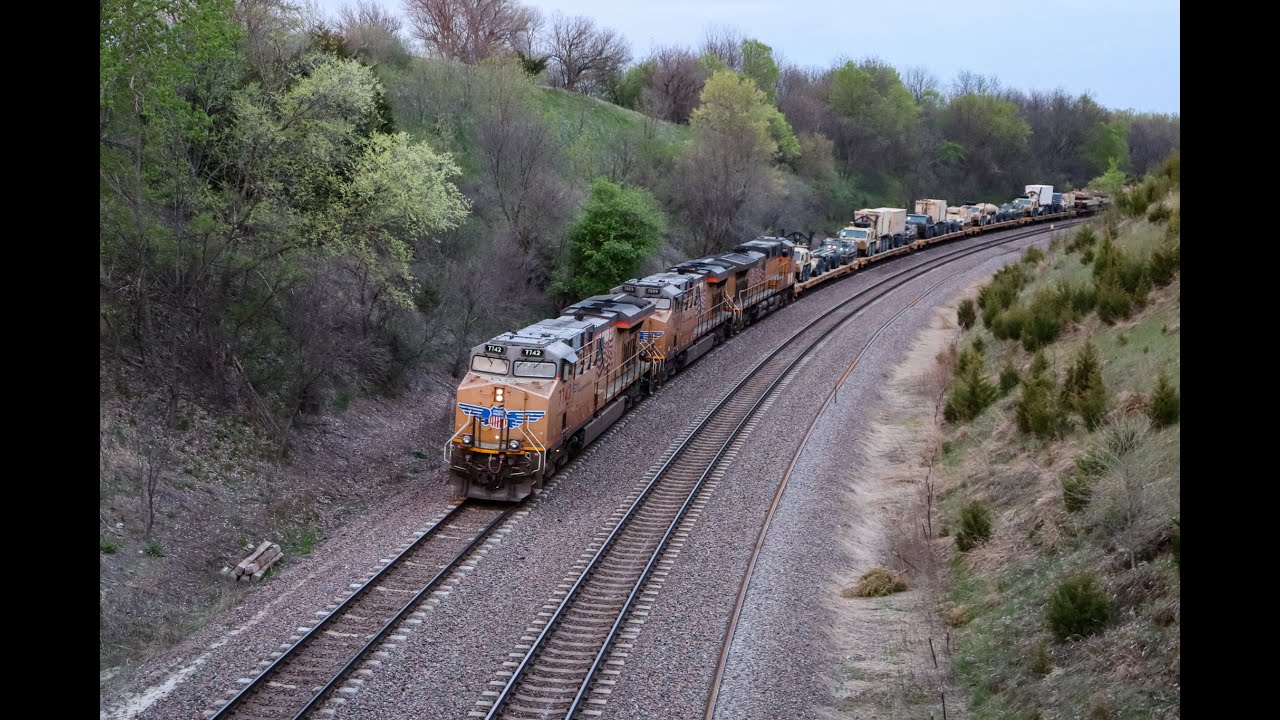 UP 7742 leads Military Train into Ashland (4/28/2021) - YouTube