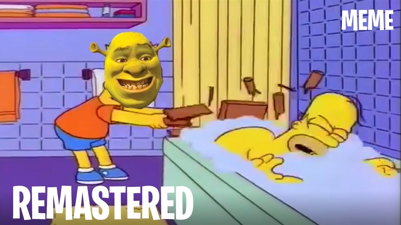 Shrek Hits Homer in the Head with a Chair REMASTERED - 1 Year ...