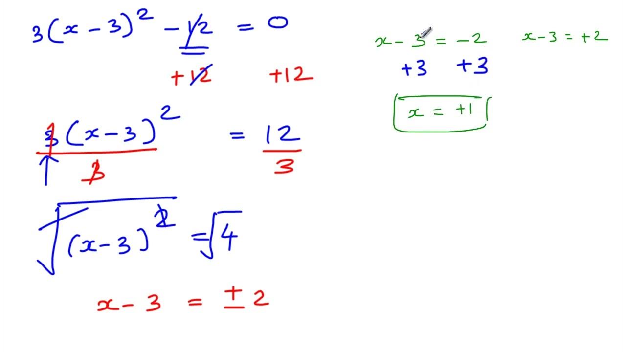 Solving Quadratic Equations in Vertex Form: Step-by-Step Guide - YouTube