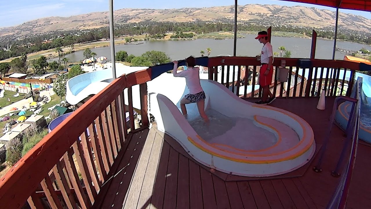 Scary Lightning Speed Water Slide at Raging Waters San Jose - YouTube