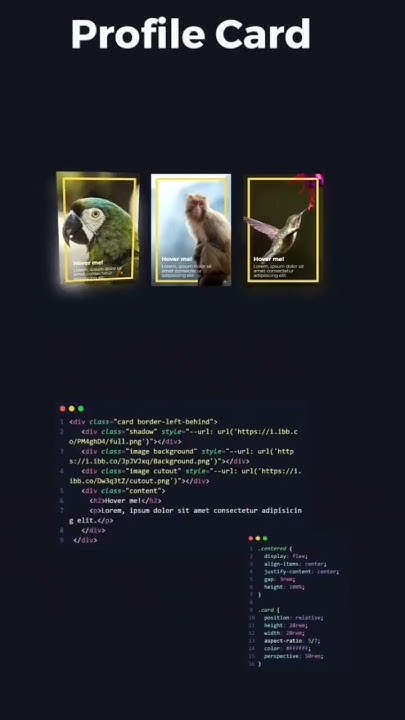 3D Card in html #codinglife #css #frontend #codenewbie #css3 #html #webdevelopment #html5 #java ...
