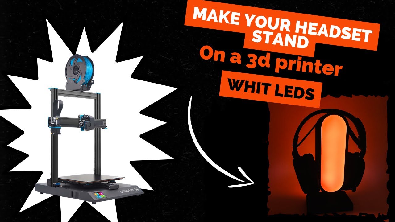 Make your headset support on a 3d printer with leds - YouTube
