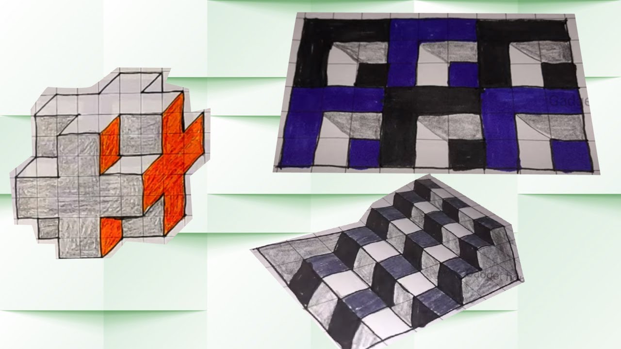 Easy 3D Drawing Tutorial | 3d Optical illusion | 3D Graph Drawing (Part ...