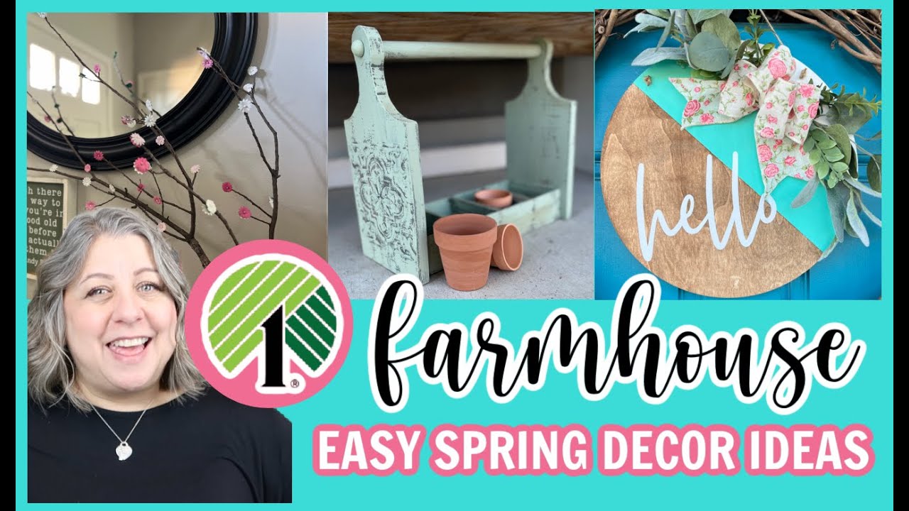 🌿 EASY Farmhouse Style Spring Dollar Tree DIYS + Home Decor Ideas for ...