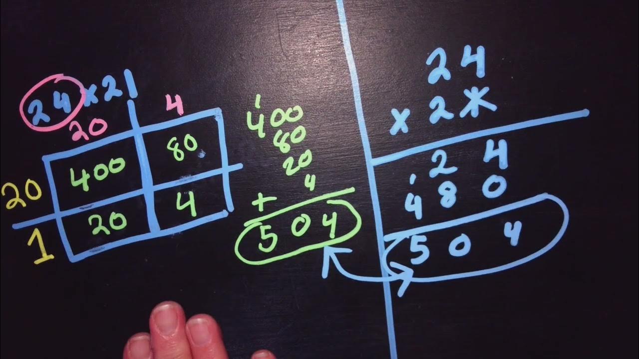 Multiplying using area models and standard algorithm - YouTube